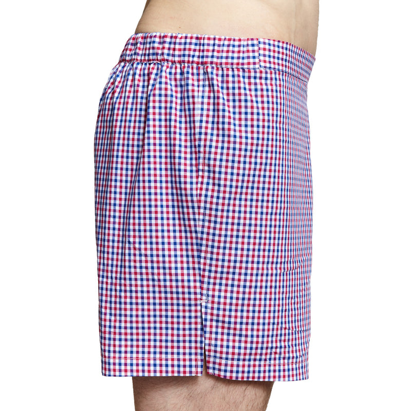 Men’s Designer Underwear | Slim-Fit Boxers Red/White/Blue Check | Pengallan