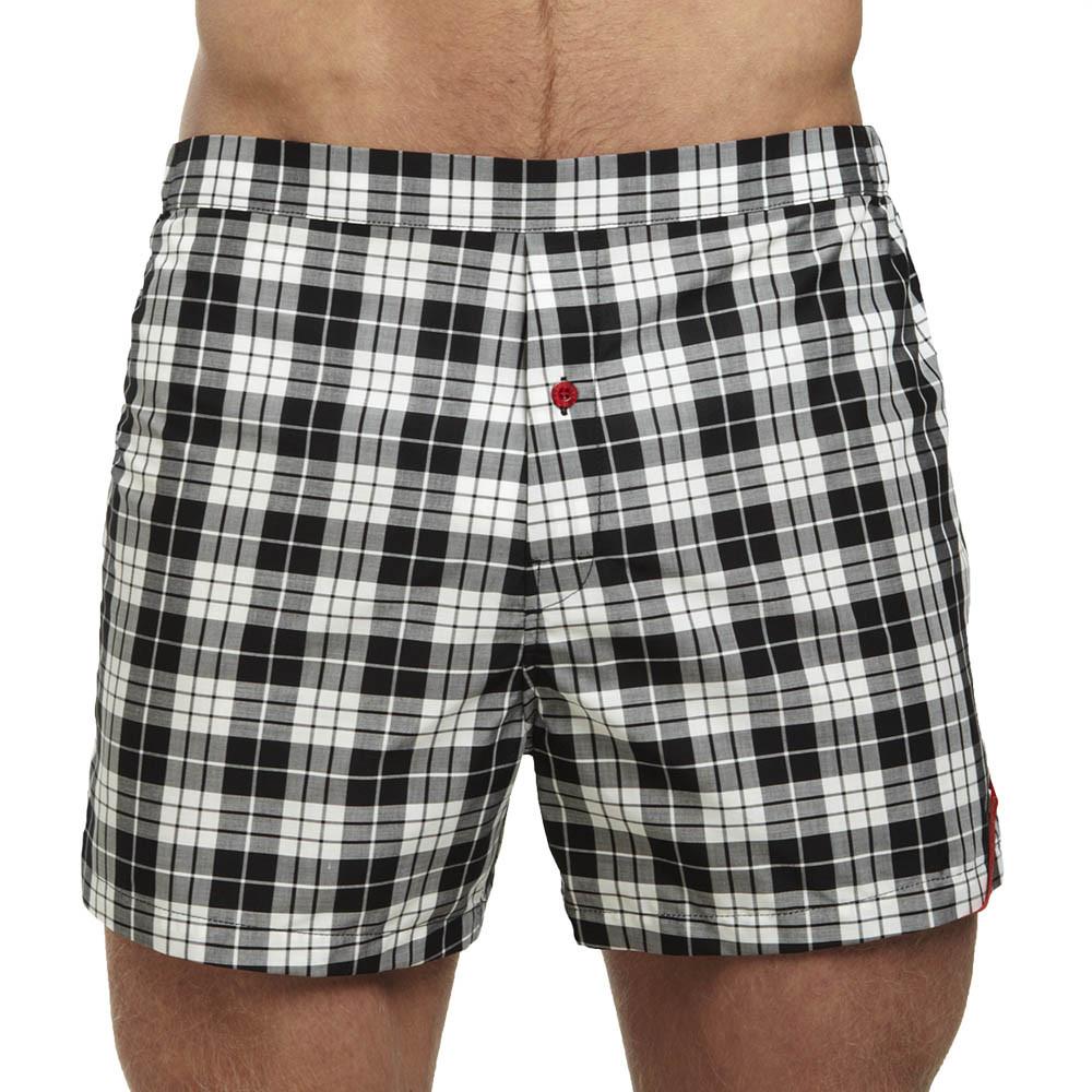 Men’s Designer Underwear | Slim-Fit Boxers Black/White Plaid | Pengallan