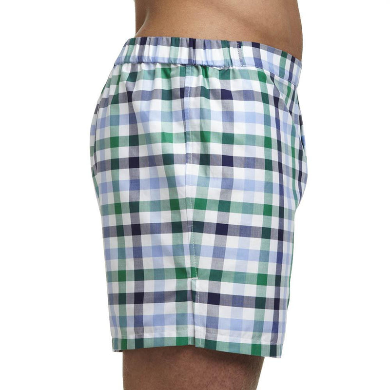 Men’s Designer Underwear | Slim-Fit Boxers Green-Blue Check | Pengallan