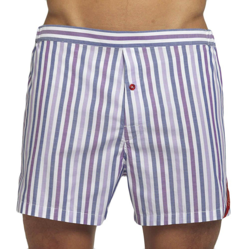Men’s Designer Underwear | Slim-Fit Boxers Purple/Navy Stripe | Pengallan